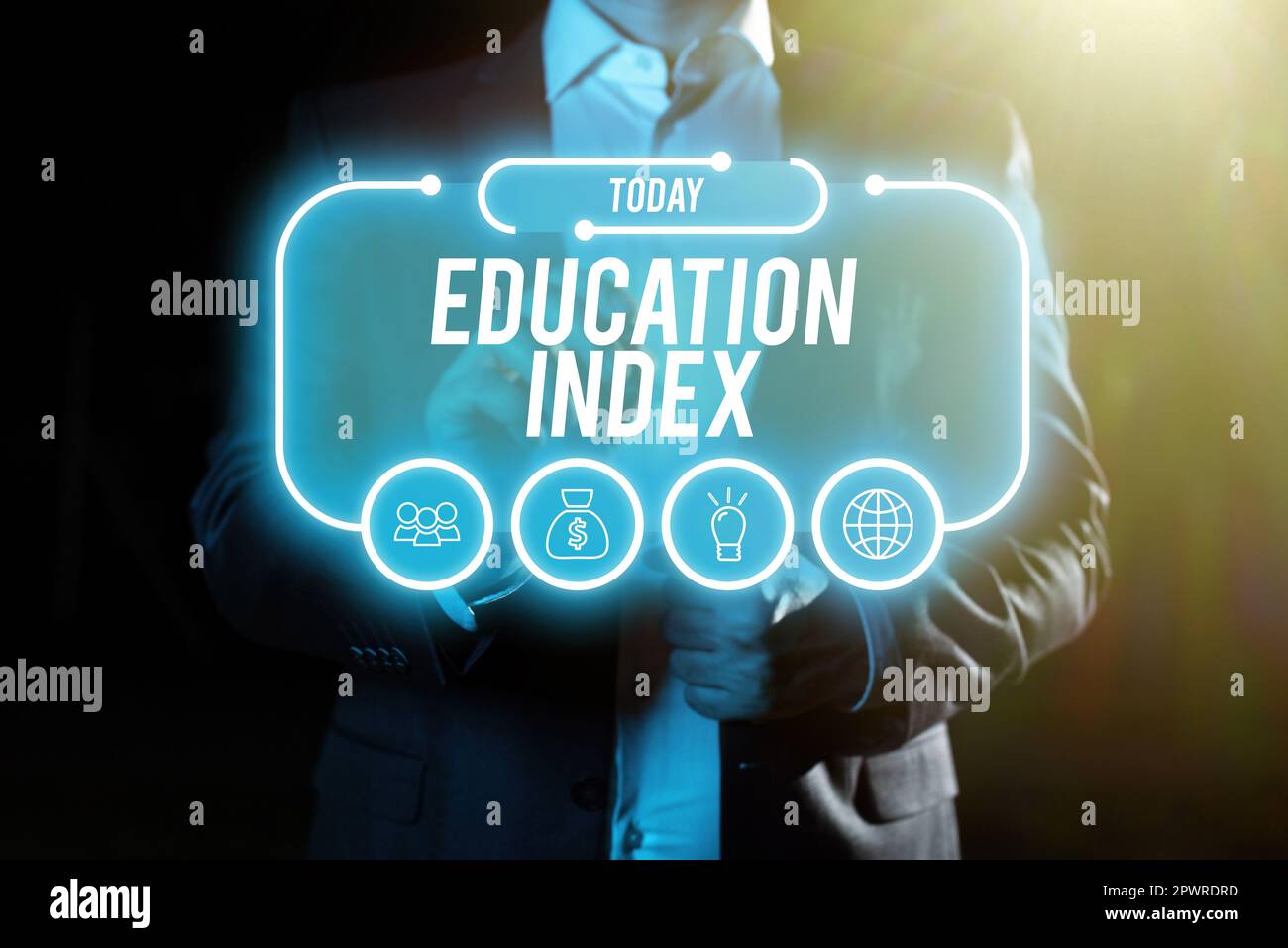 Conceptual display Education Index, Business showcase aiming to meet learning needs of all ...