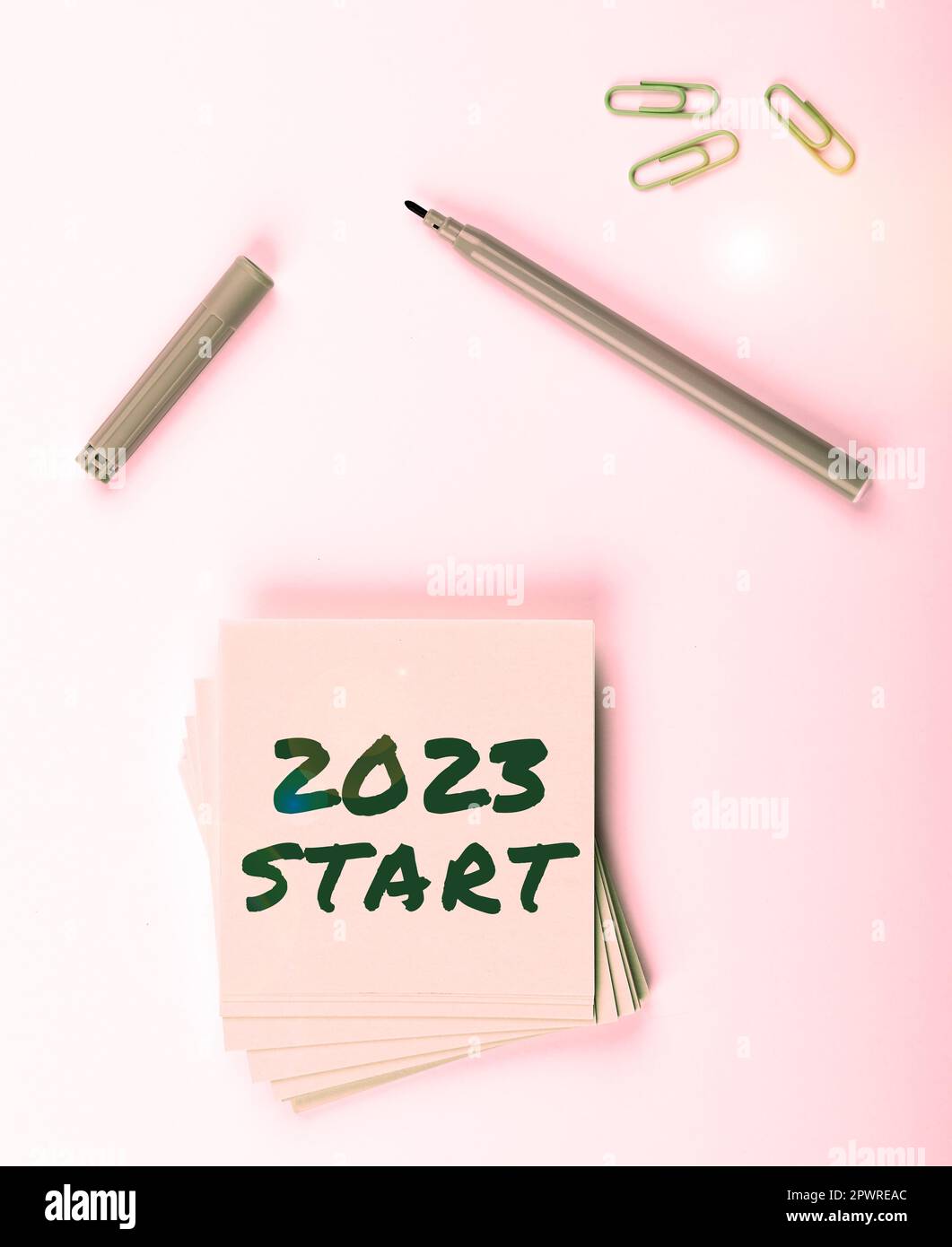 Text showing inspiration 2023 Start, Word for remembering past year ...