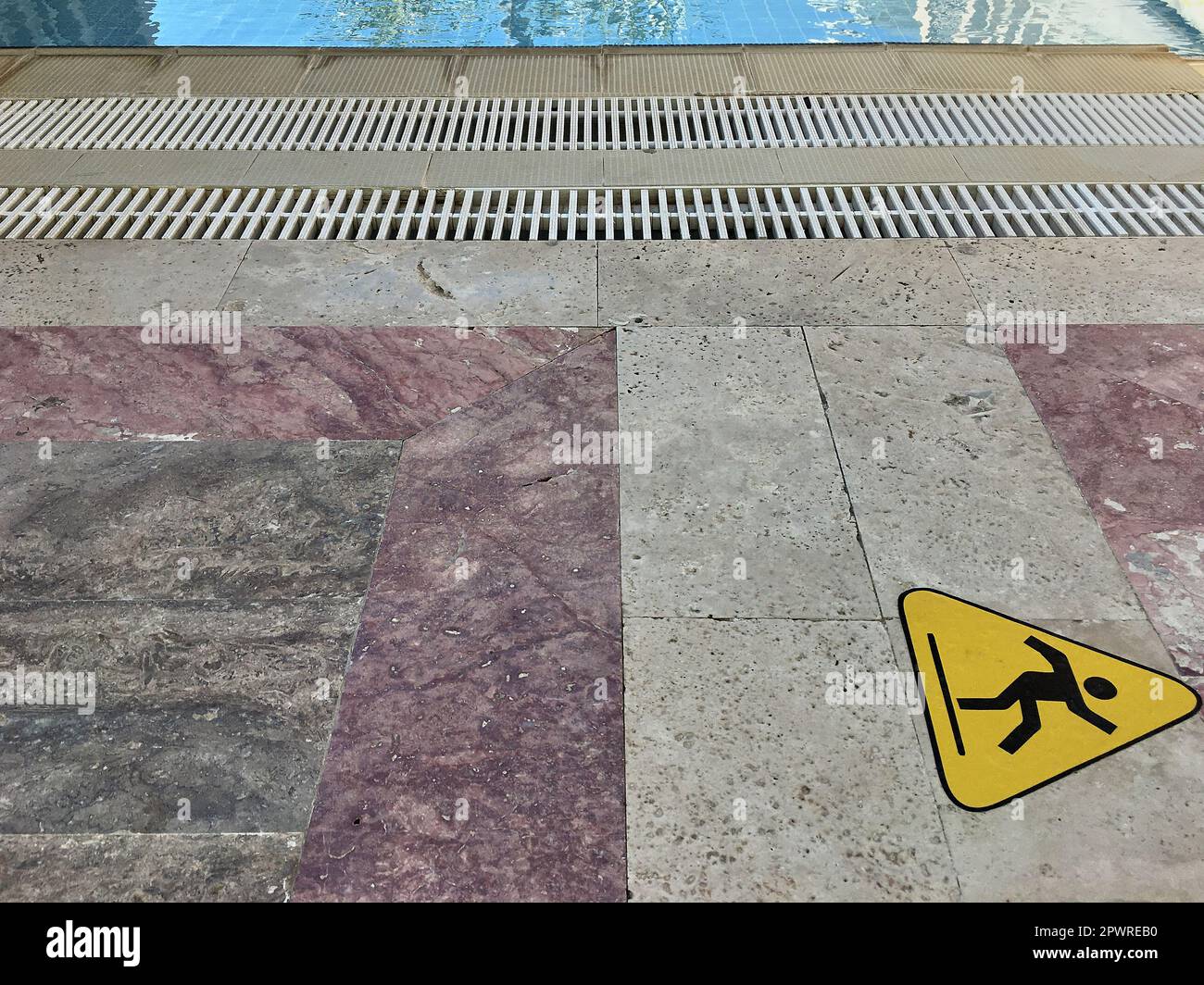 Slippery swimming pool floor hi-res stock photography and images - Alamy