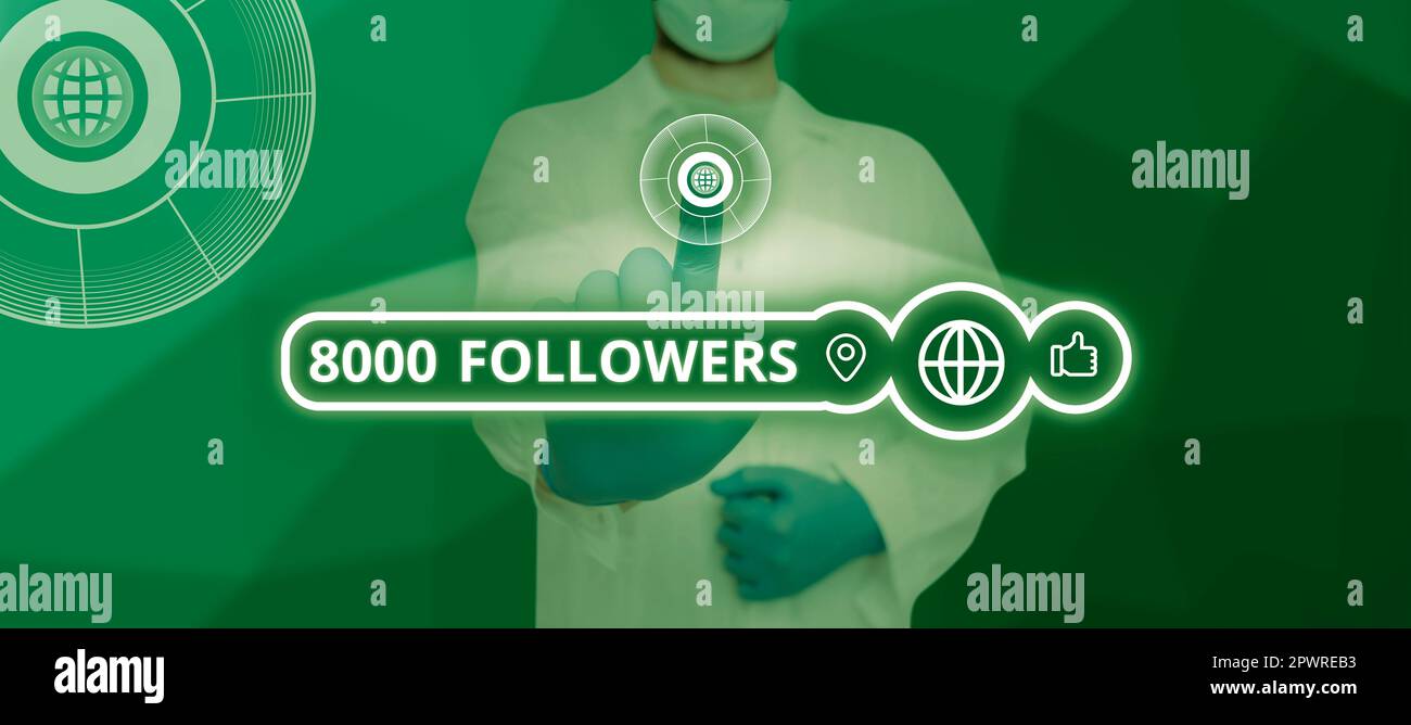 Text caption presenting 8000 Followers, Business showcase number of ... Text caption presenting 8000 Followers, Business showcase number of ...