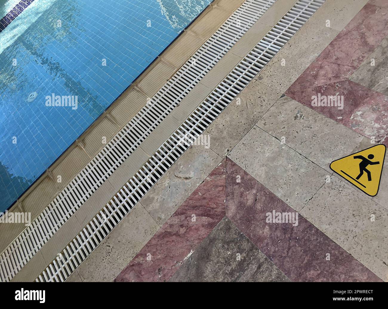 Slippery swimming pool floor hi-res stock photography and images - Alamy