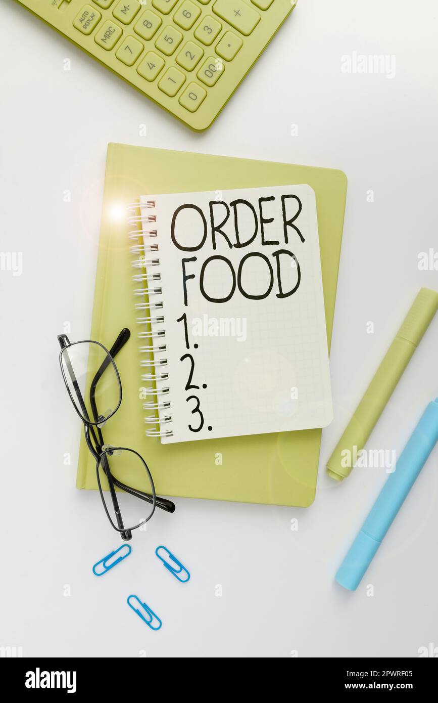 Conceptual display Order Food, Internet Concept the process of ...