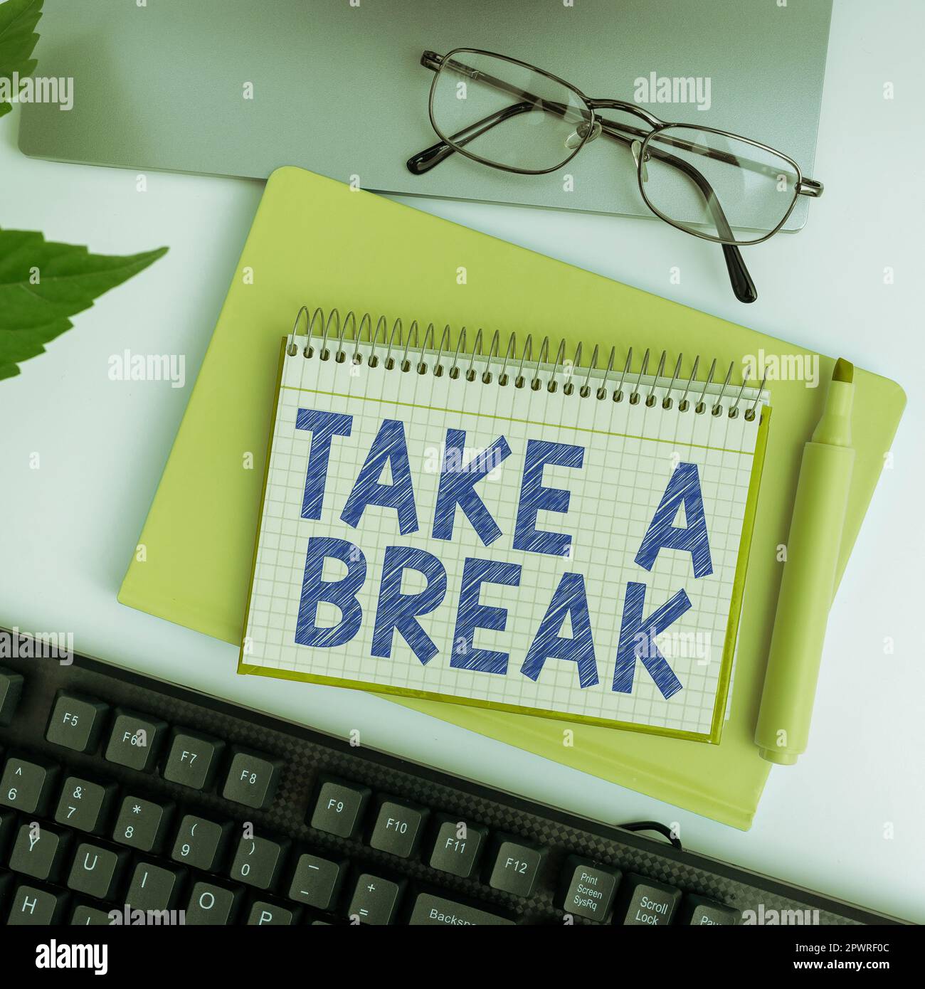Text caption presenting Take A Break, Concept meaning Resting Stop ...