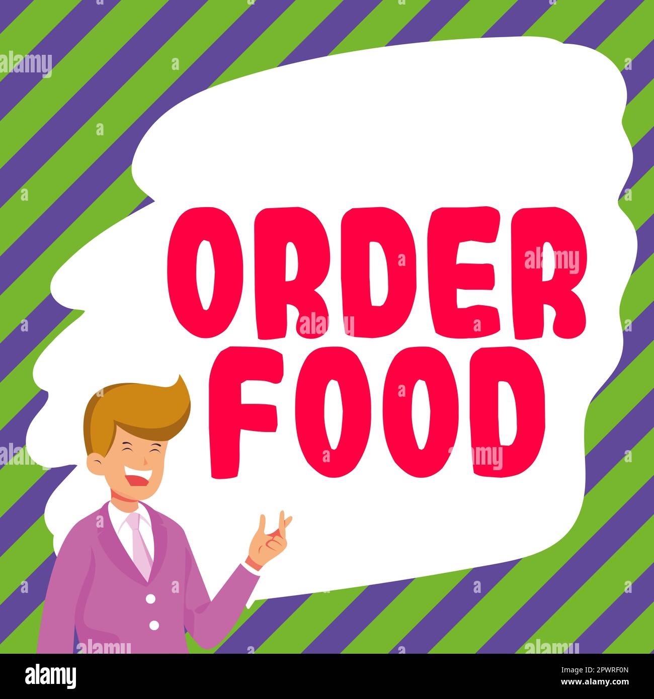 Text caption presenting Order Food, Business concept the process of ...
