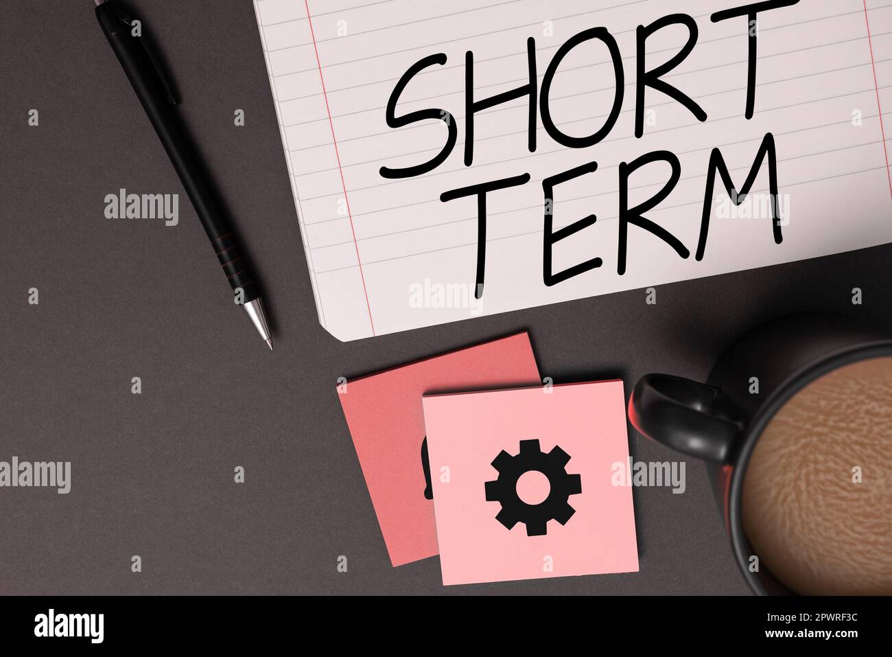 Sign displaying Short Term, Business approach occurring over or ...