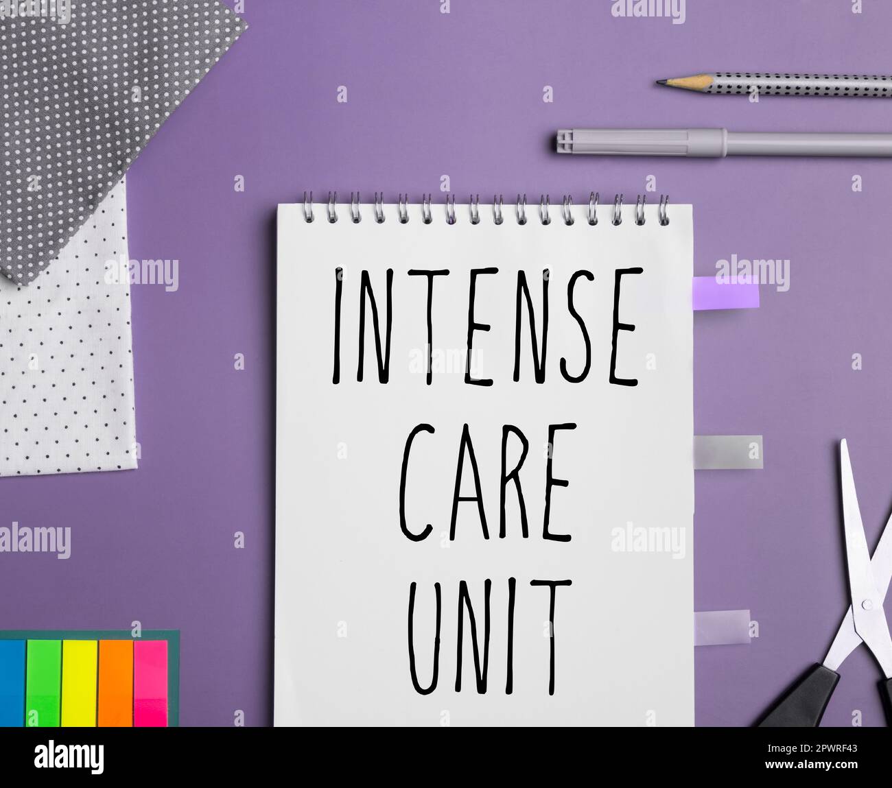 Sign displaying Intense Care Unit, Word Written on a unit in a hospital ...