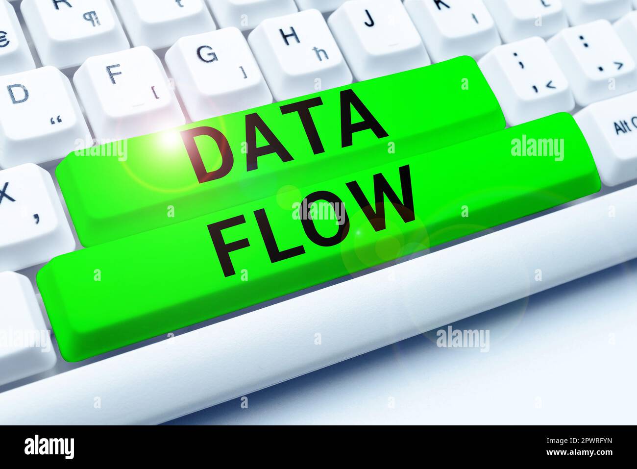 Sign displaying Data Flow, Business overview the movement of data through a system comprised of ...