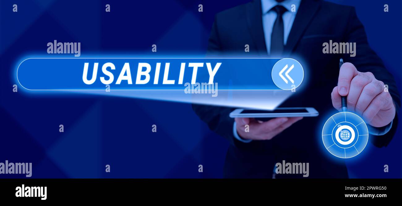 Hand writing sign Usability, Business approach A word assosiated with ...