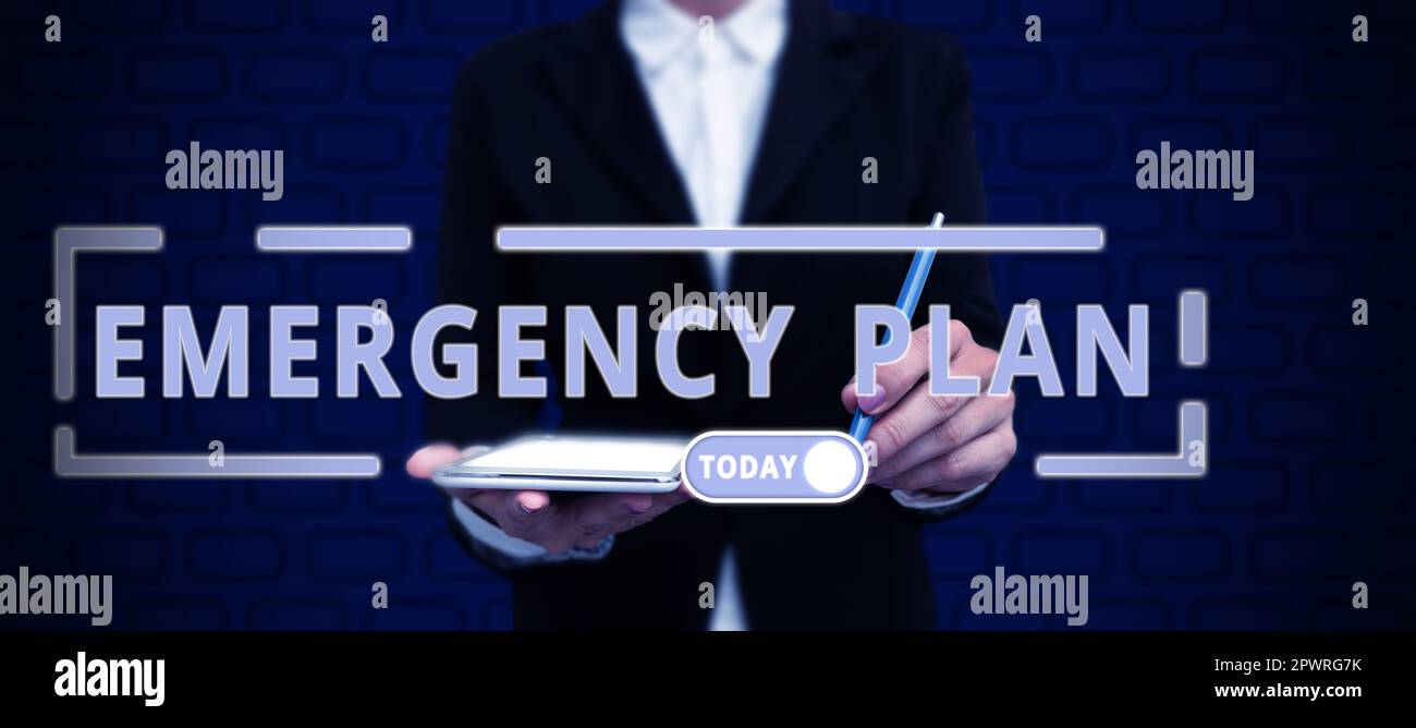 Hand writing sign Emergency Plan, Word Written on Procedures for ...