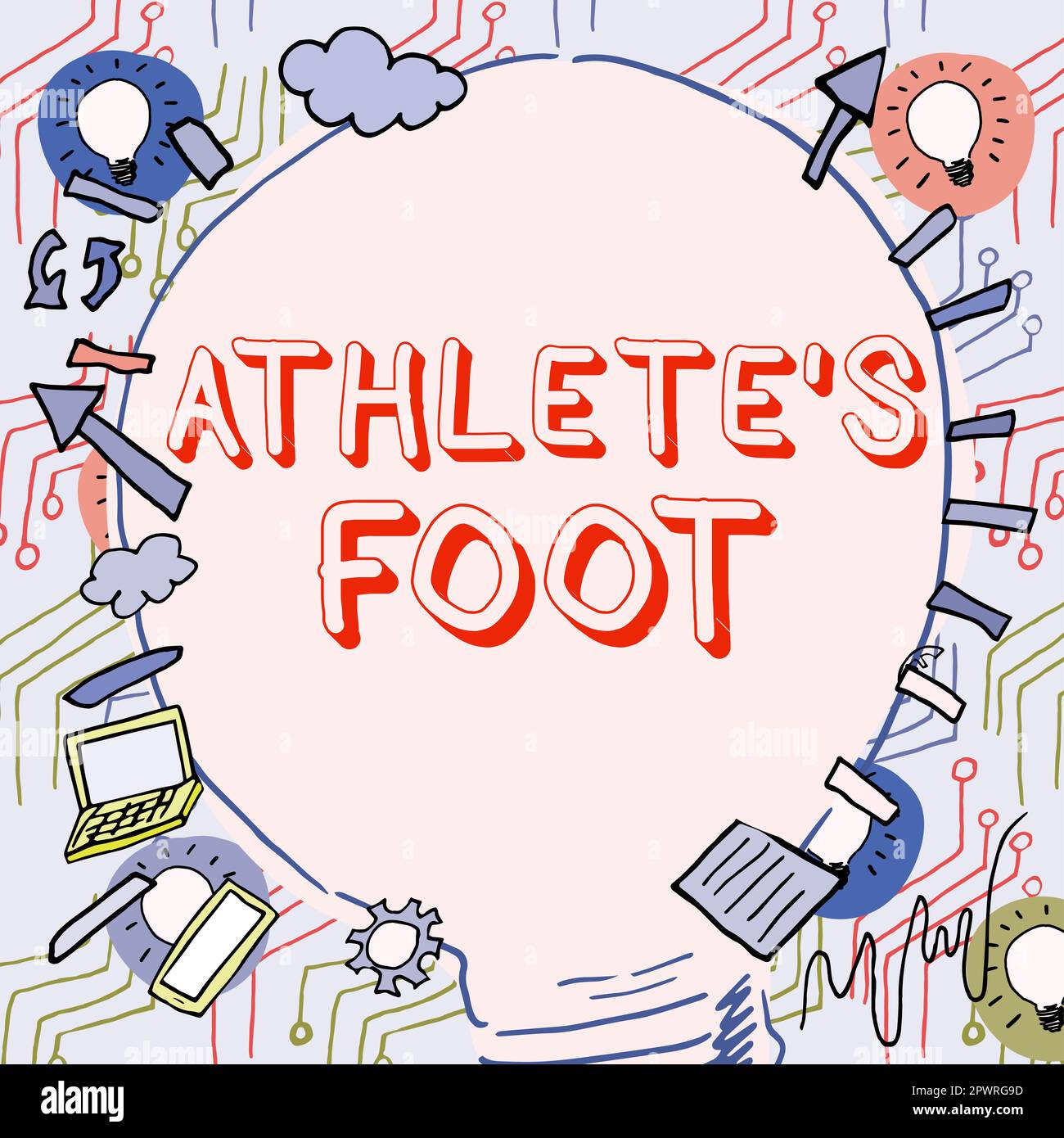 Hand writing sign Athlete's Foot, Conceptual photo a fungus infection ...