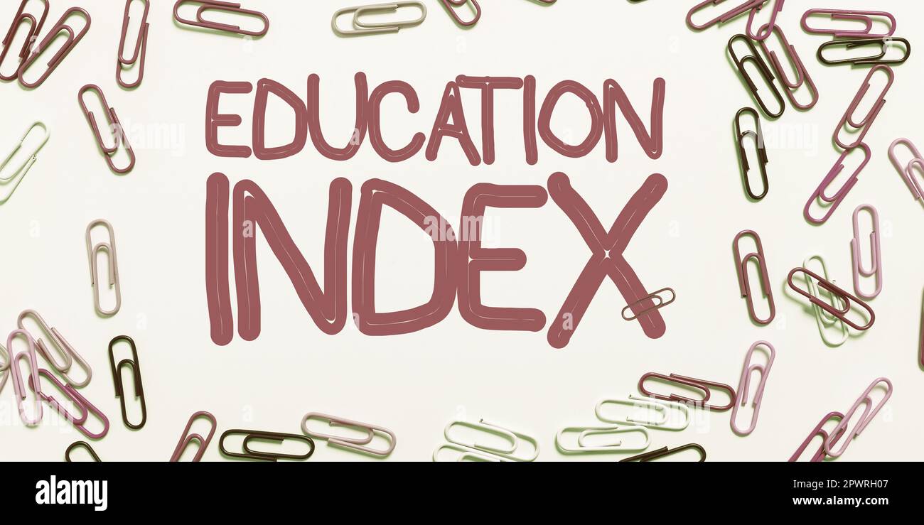 Hand writing sign Education Index, Business showcase aiming to meet ...