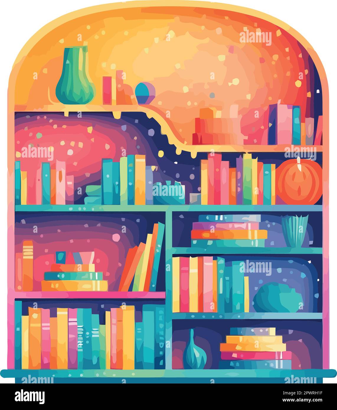 bookshelf in library Stock Vector Image & Art - Alamy