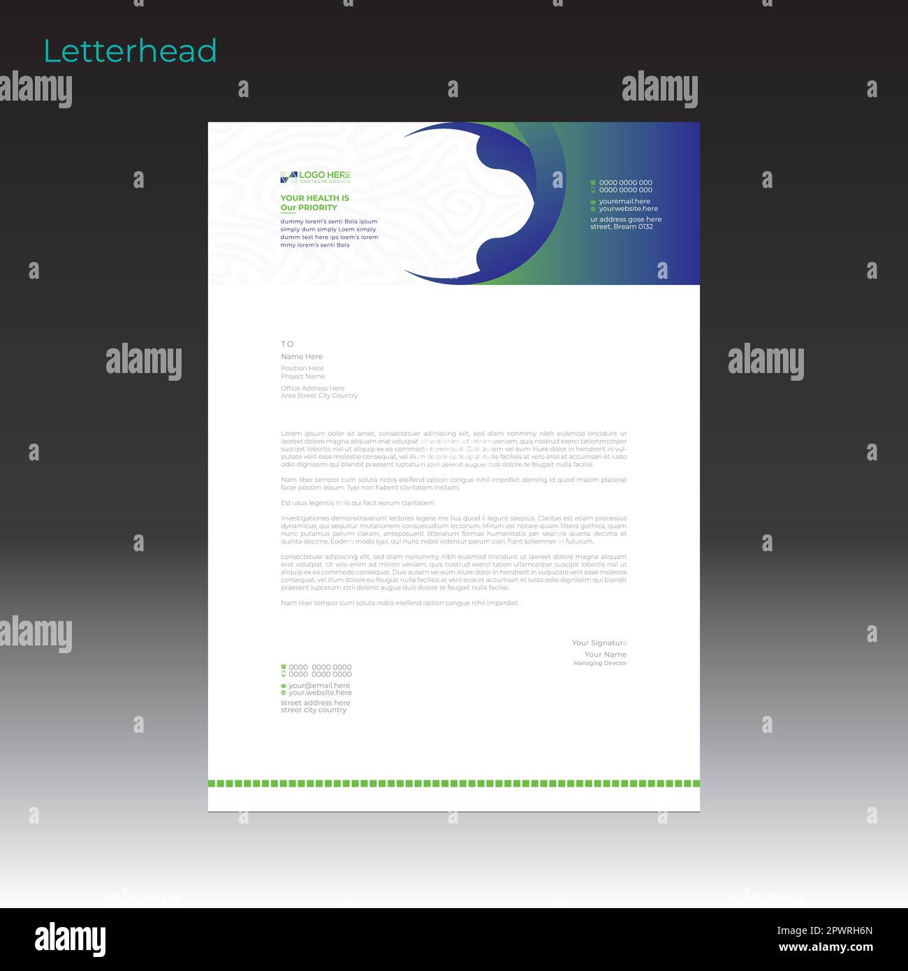 Health vector letterhead design for you Stock Vector Image & Art - Alamy