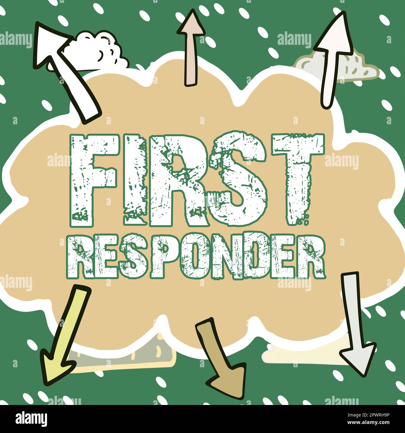 Hand writing sign First Responder, Concept meaning a person who is ...