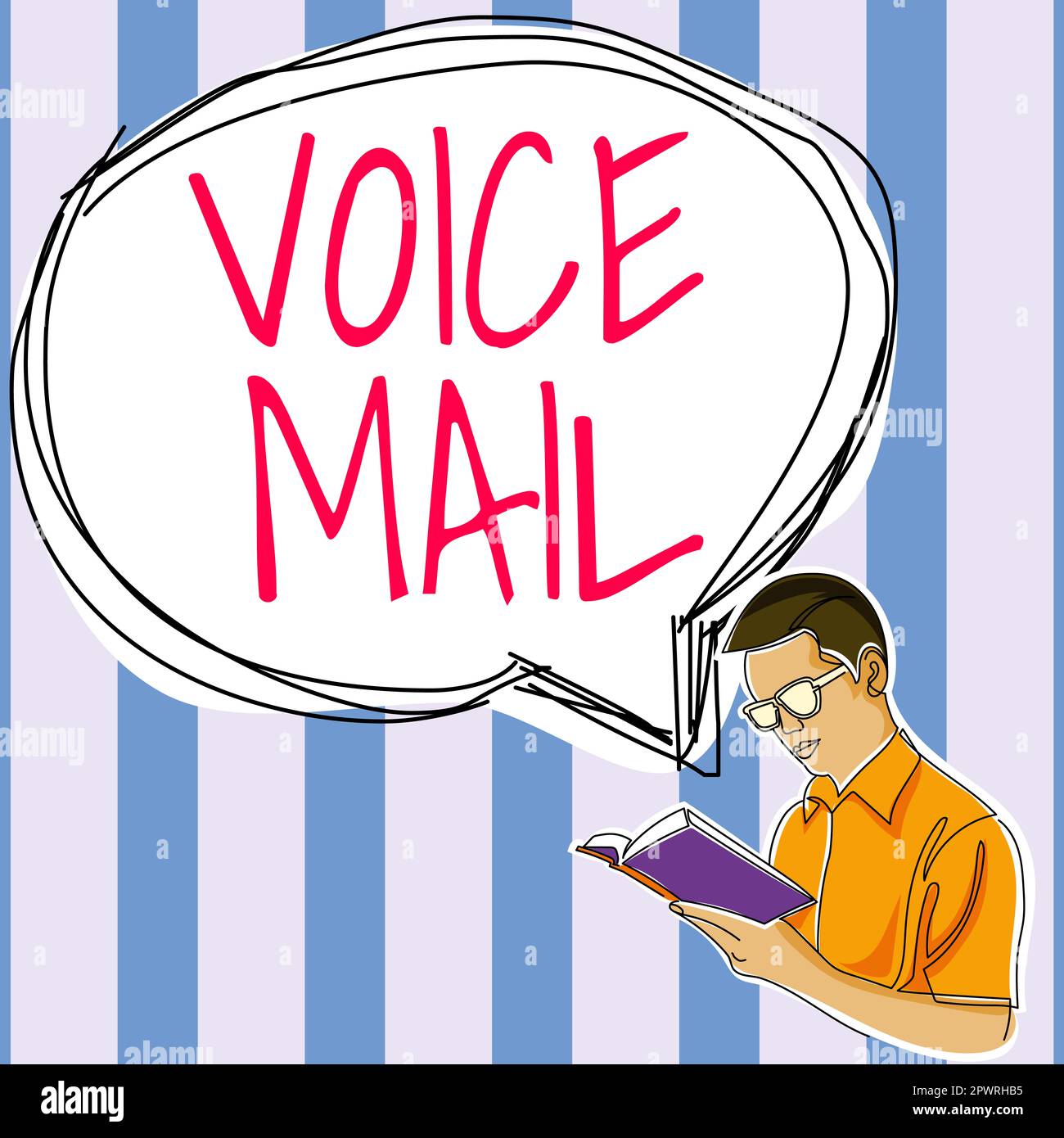 Hand writing sign Voice Mail, Conceptual photo Electronic system that ...