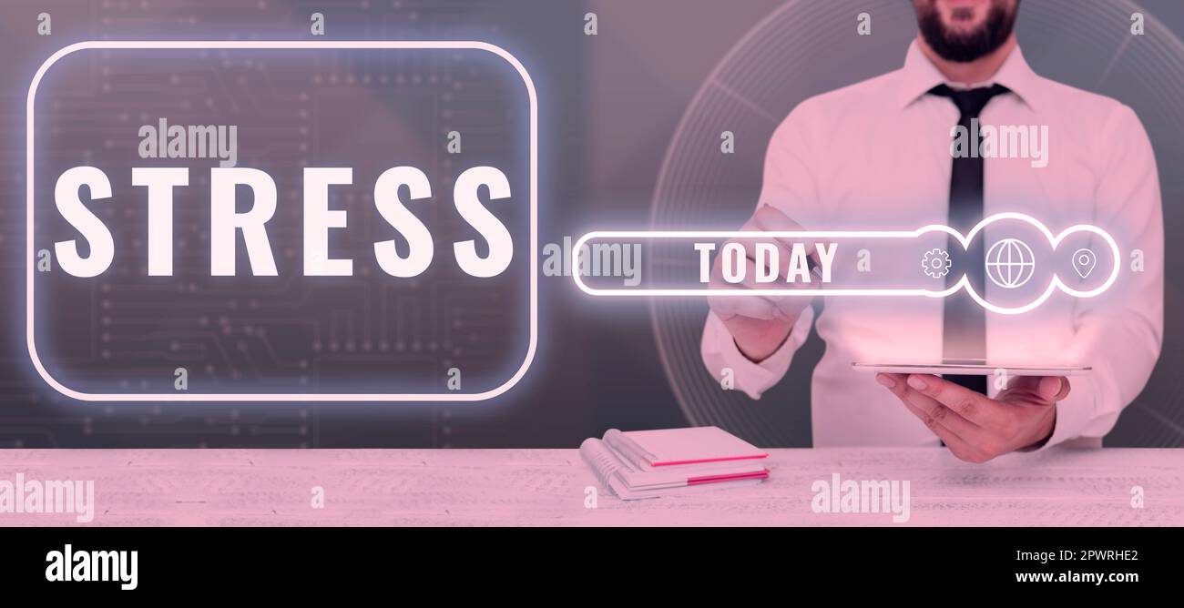 Hand writing sign Stress, Business idea a physical chemical or ...