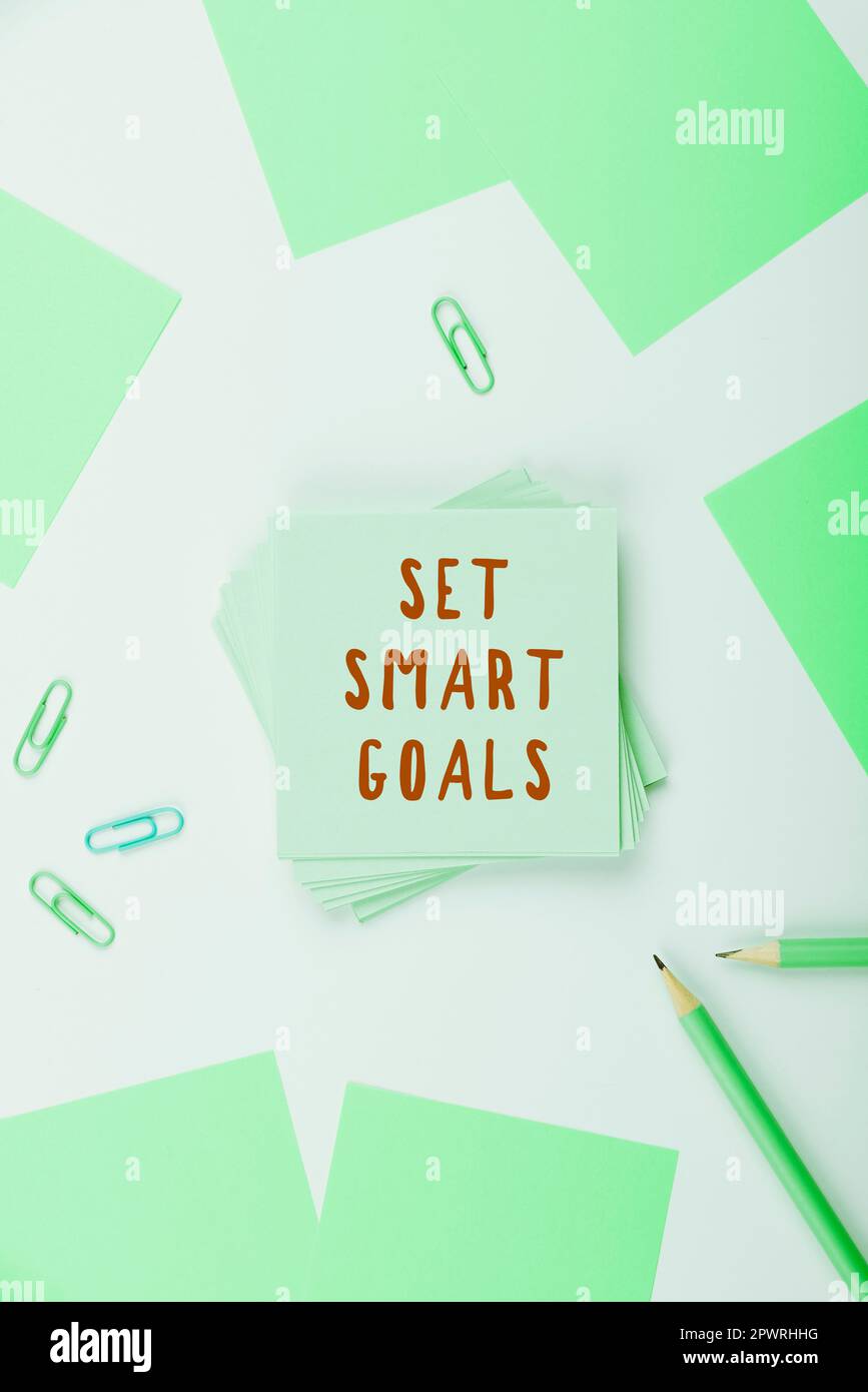 Inspiration showing sign Set Smart Goals, Word for Establish achievable ...