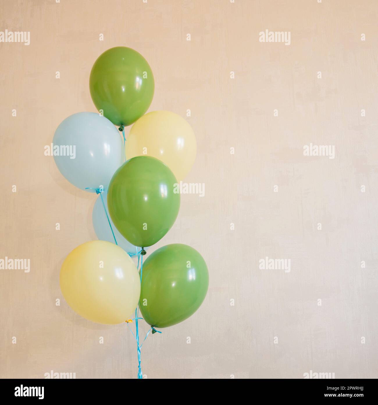 Air balloons multicolred on color background Stock Photo - Alamy