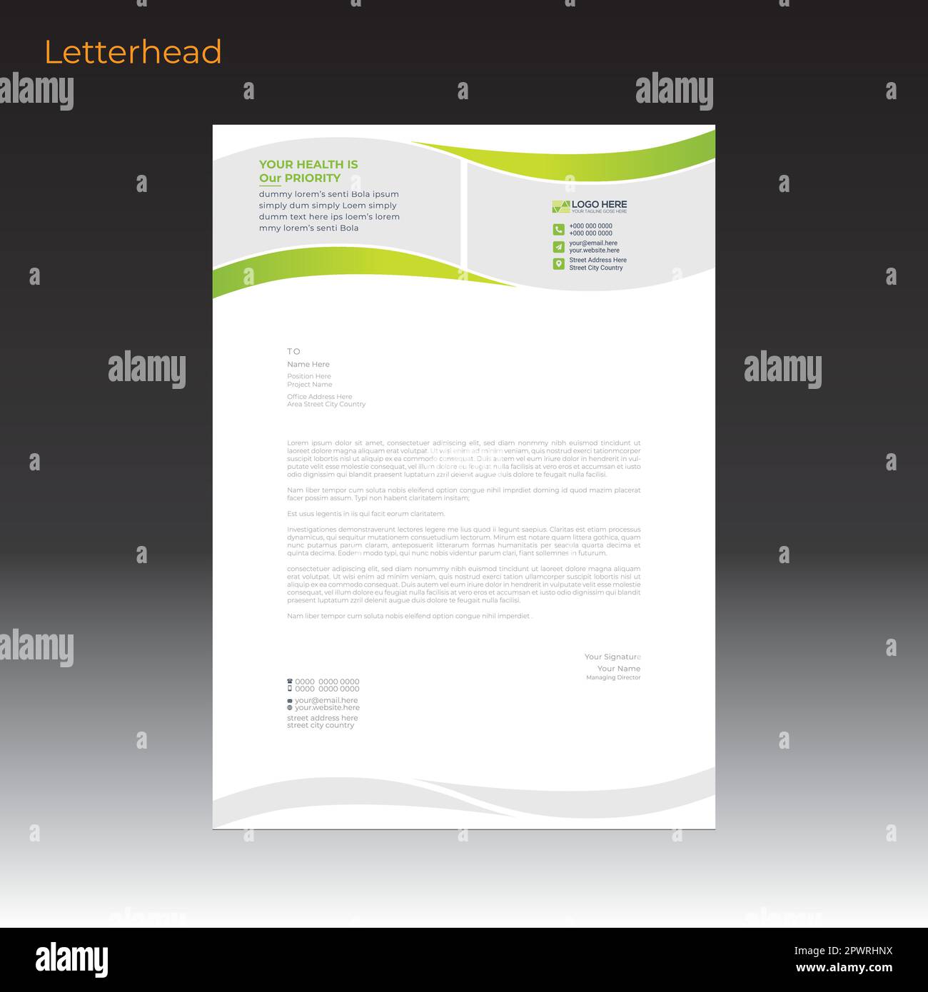 Health vector letterhead design for you Stock Vector Image & Art - Alamy