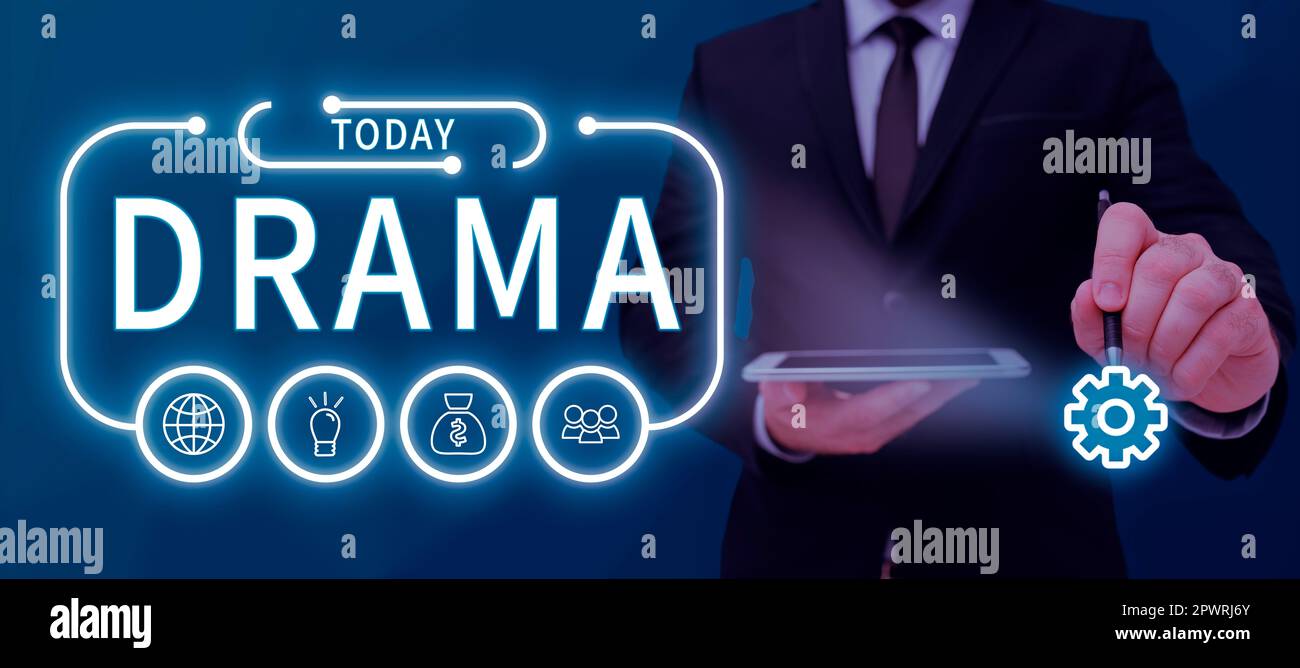 Writing displaying text Drama, Internet Concept a state, situation, or ...