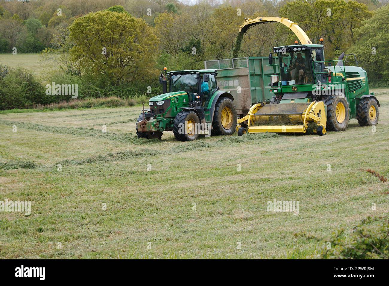 Barnstaple, Devon, UK - 10th May 2018: British farmers working in a ...