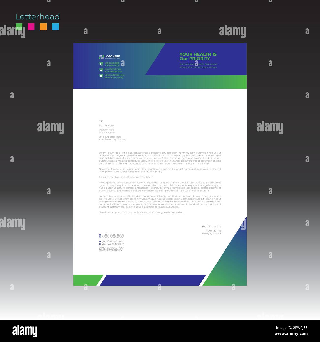 Health vector letterhead design for you Stock Vector Image & Art - Alamy