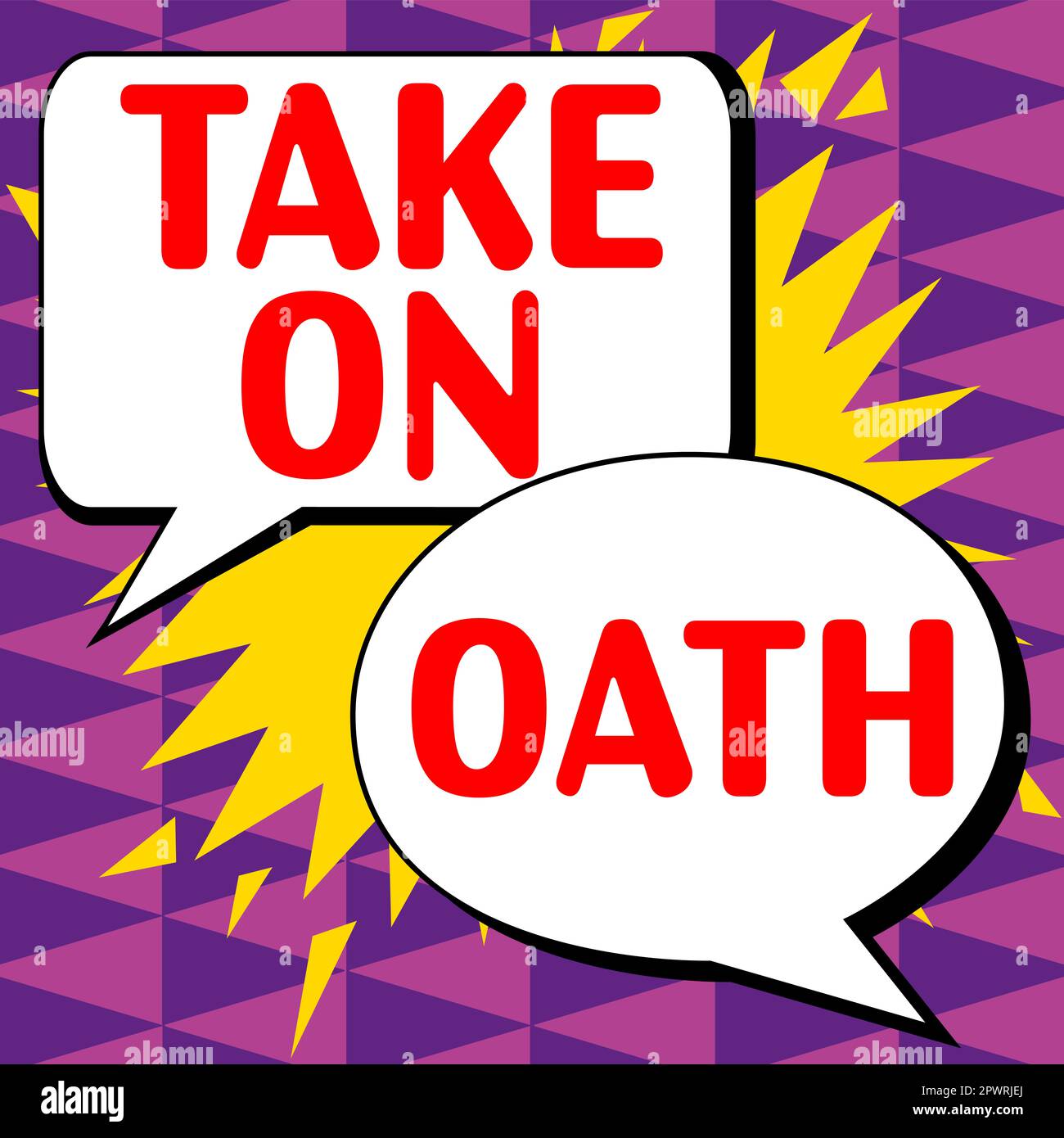 Hand writing sign Take On Oath, Word for A solemn appeal to a deity ...