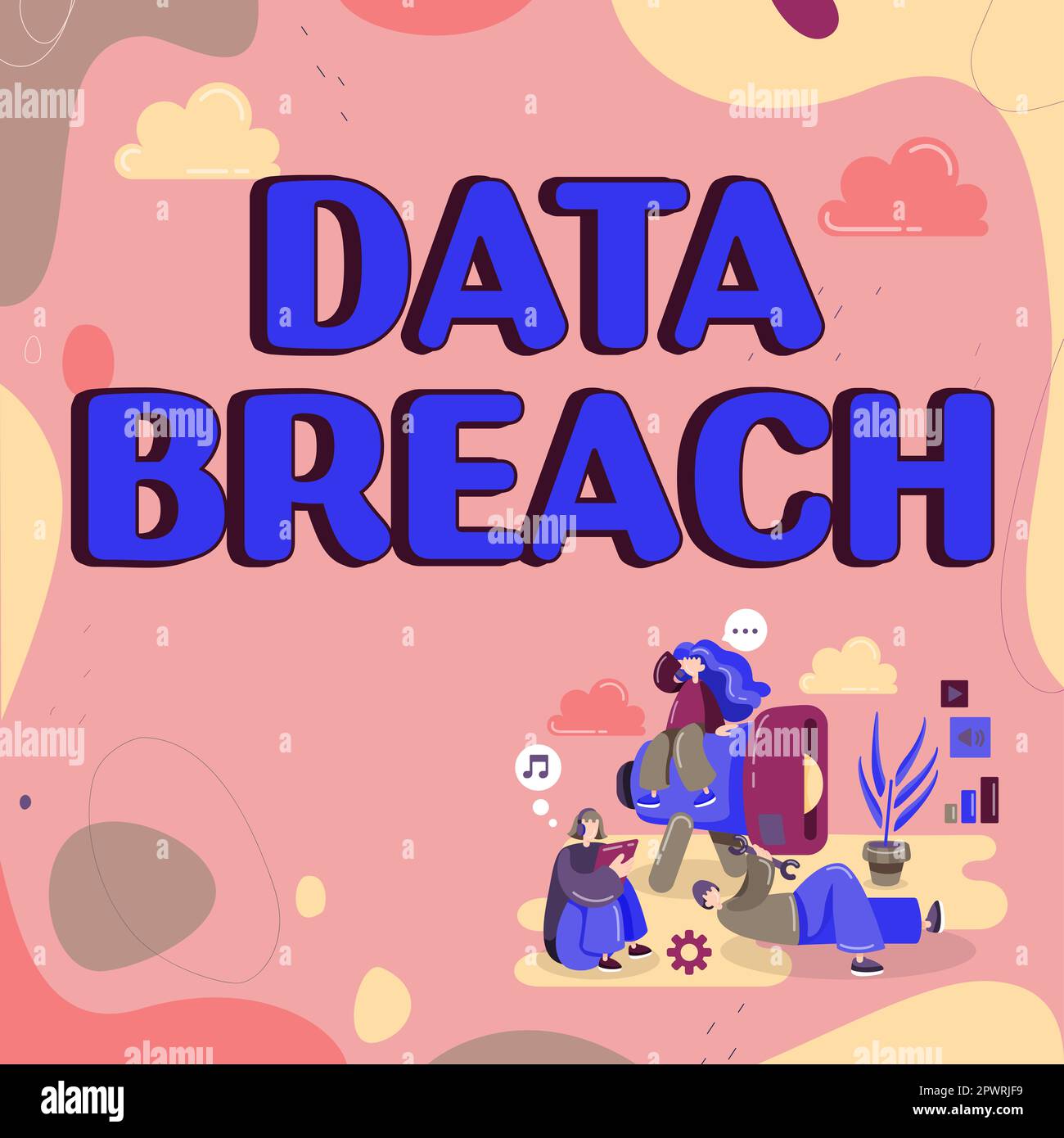 Text showing inspiration Data Breach, Word for security incident where ... Text showing inspiration Data Breach, Word for security incident where ...
