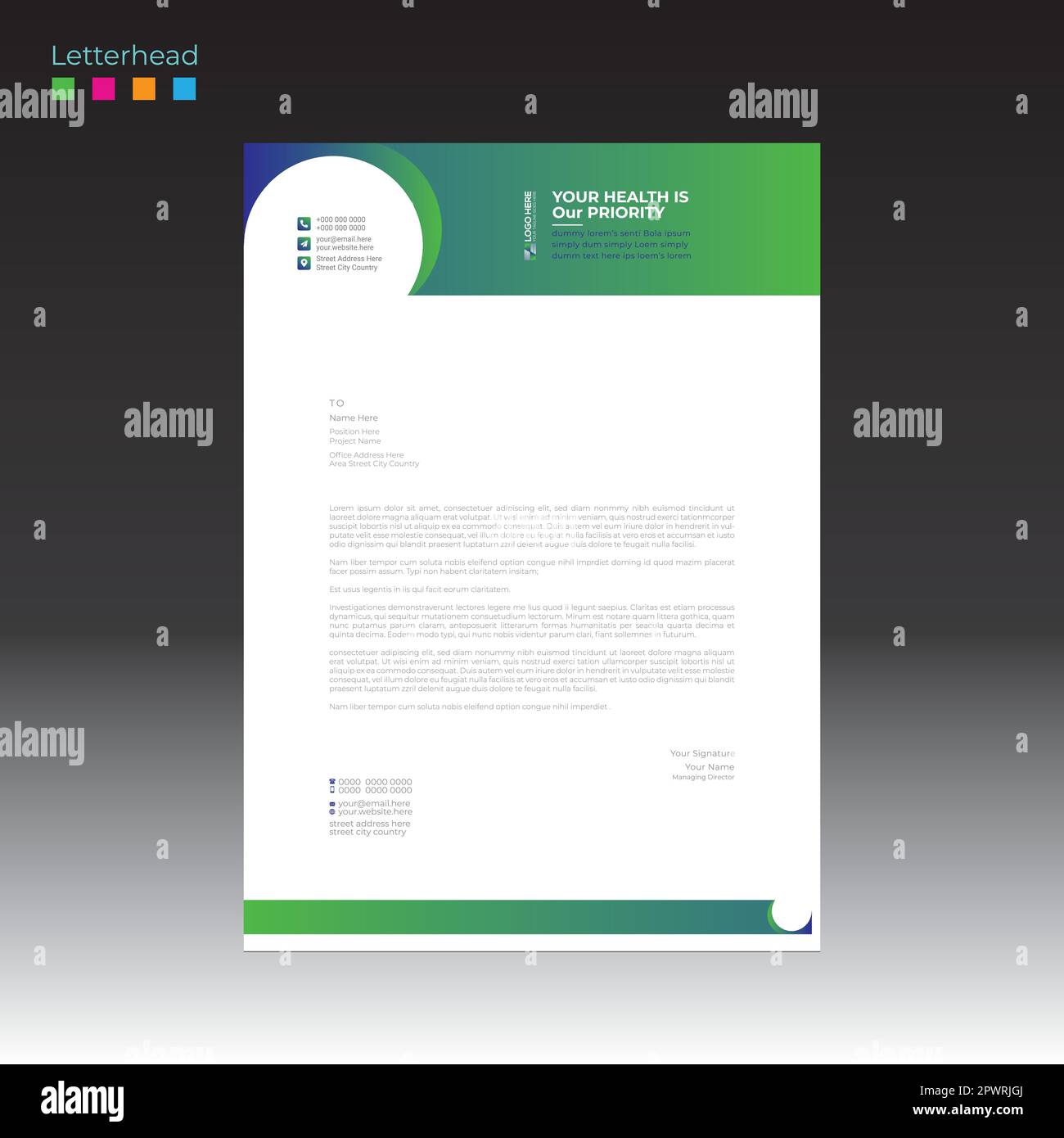 Health vector letterhead design for you Stock Vector Image & Art - Alamy