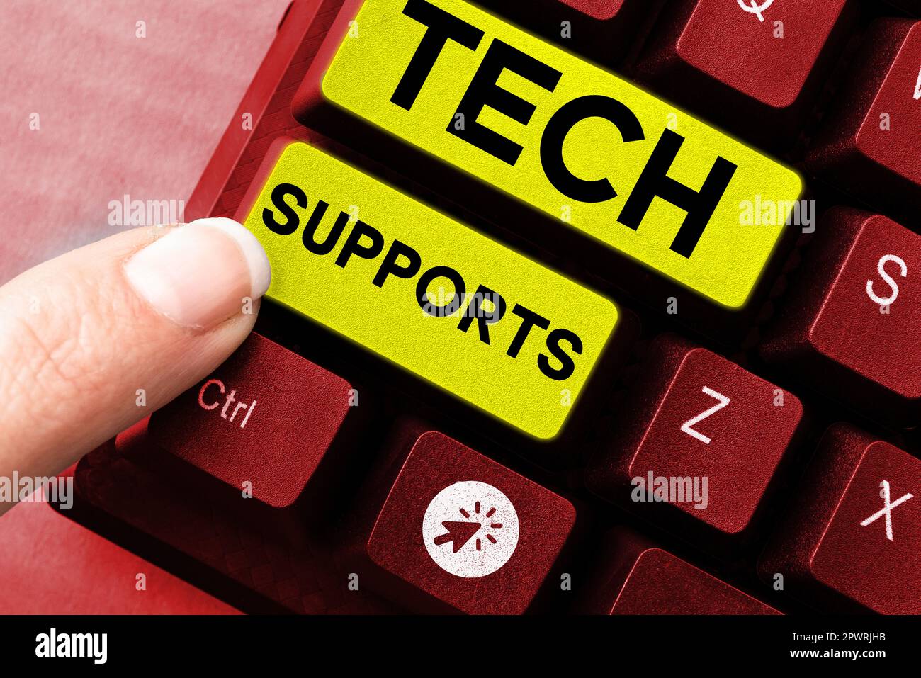 Conceptual caption Tech Supports, Word for Help given by technician ...