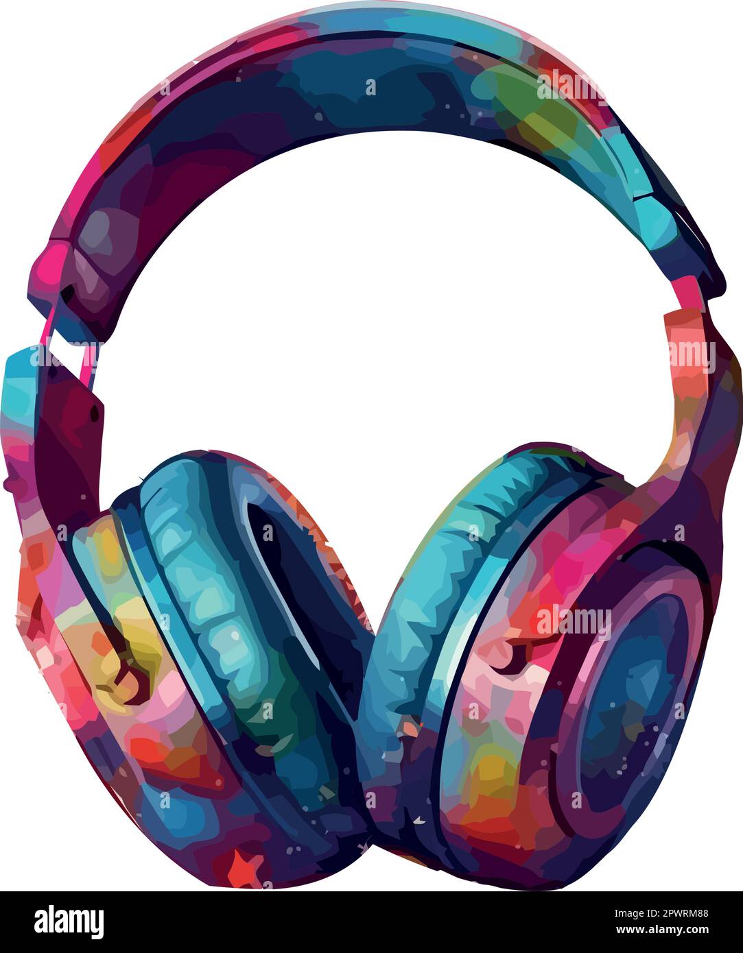 Modern headphones, colorful design, isolated on white Stock Vector ...