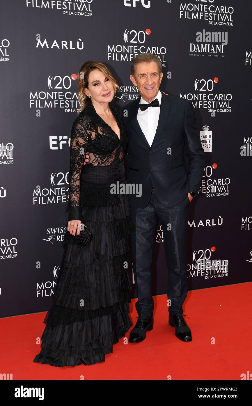 MONACO, - APRIL 29: Ezio Greggio,Barbara Durso , attends at Gala Red ...