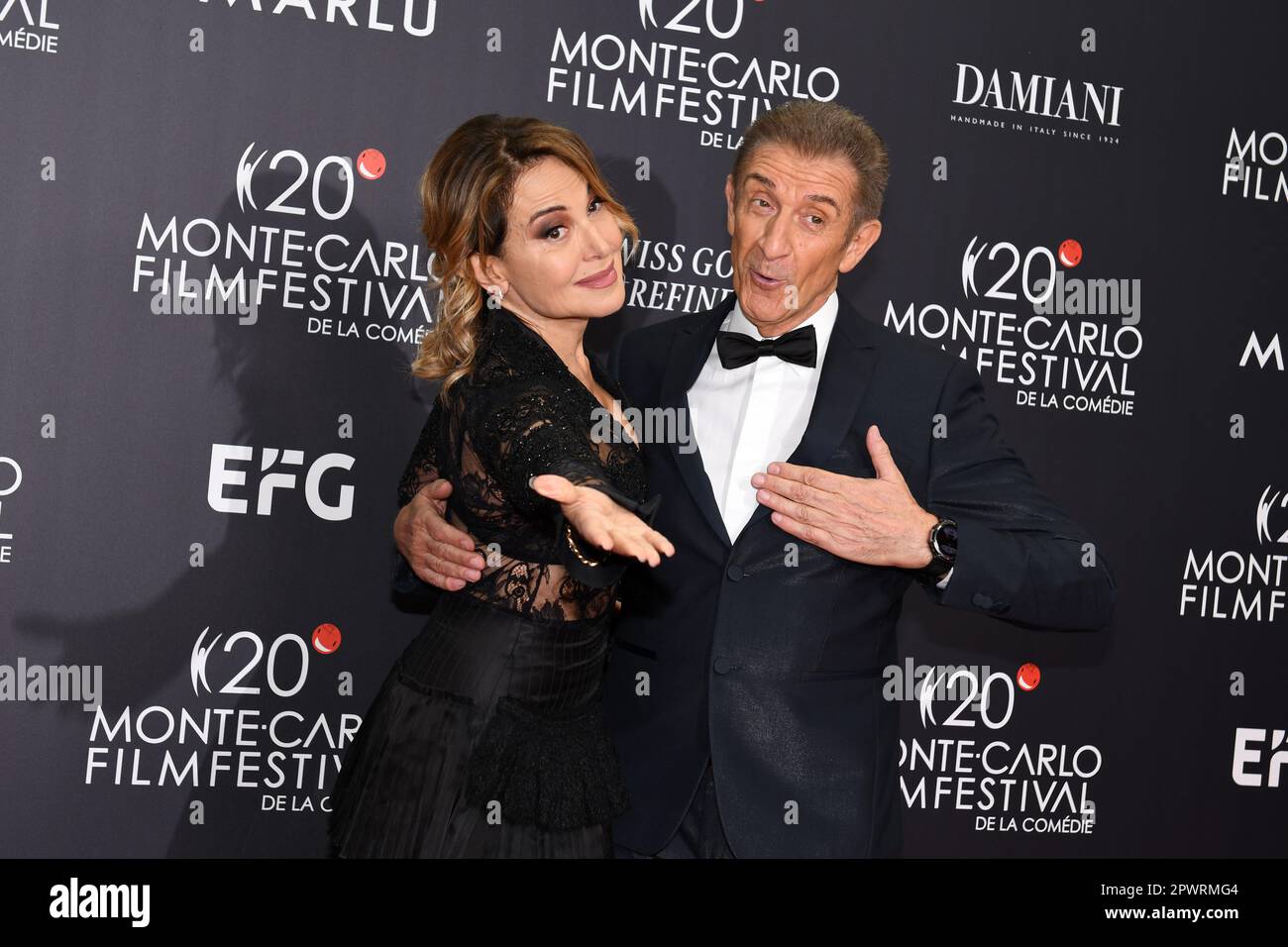 MONACO, - APRIL 29: Ezio Greggio,Barbara Durso , attends at Gala Red ...