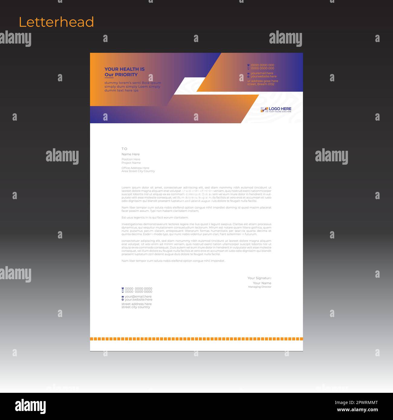 Health vector letterhead design for you Stock Vector Image & Art - Alamy