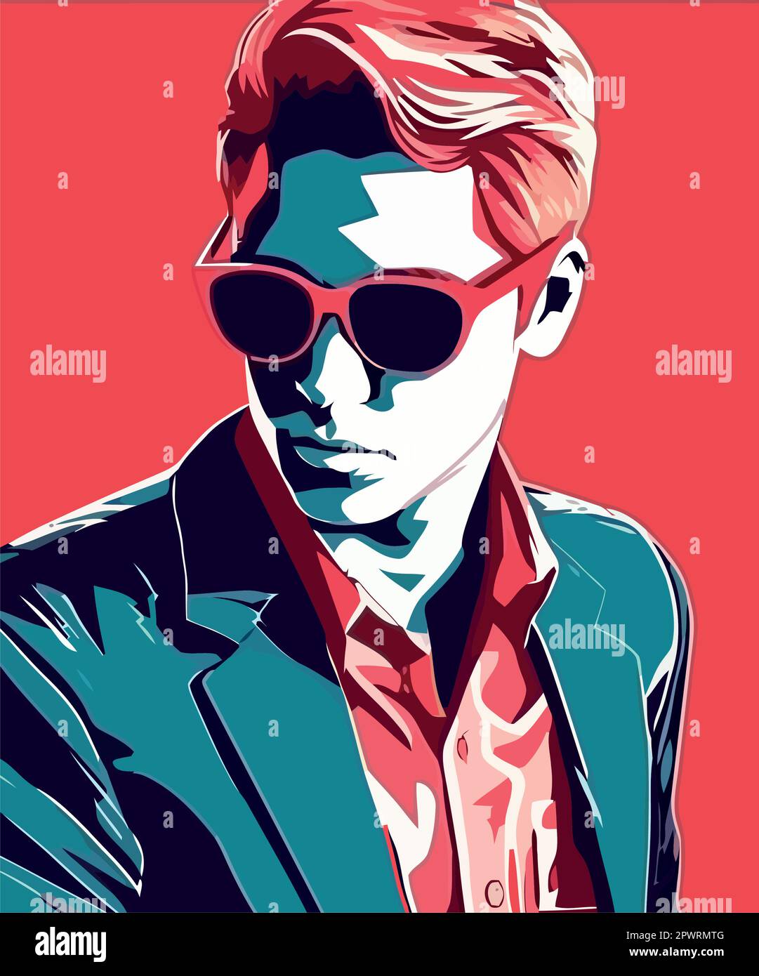 Confident man in suit and sunglasses vector Stock Vector Image & Art ...