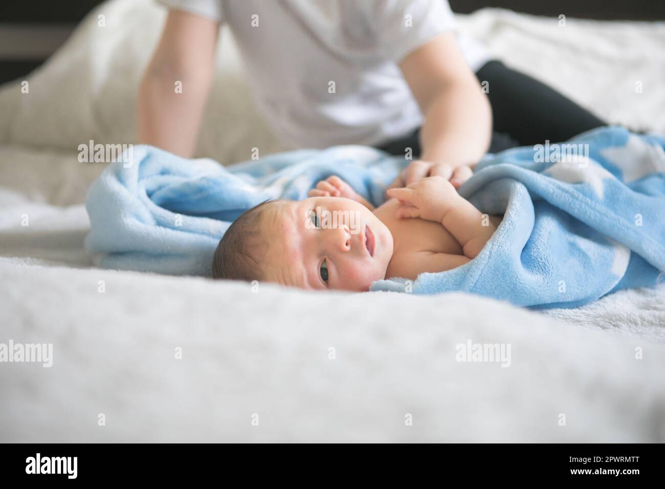 happy little kid boy with his newborn baby brother Stock Photo - Alamy