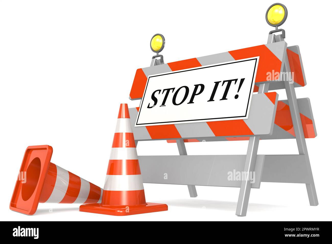 Roadblock stop symbol 3d Cut Out Stock Images & Pictures - Alamy