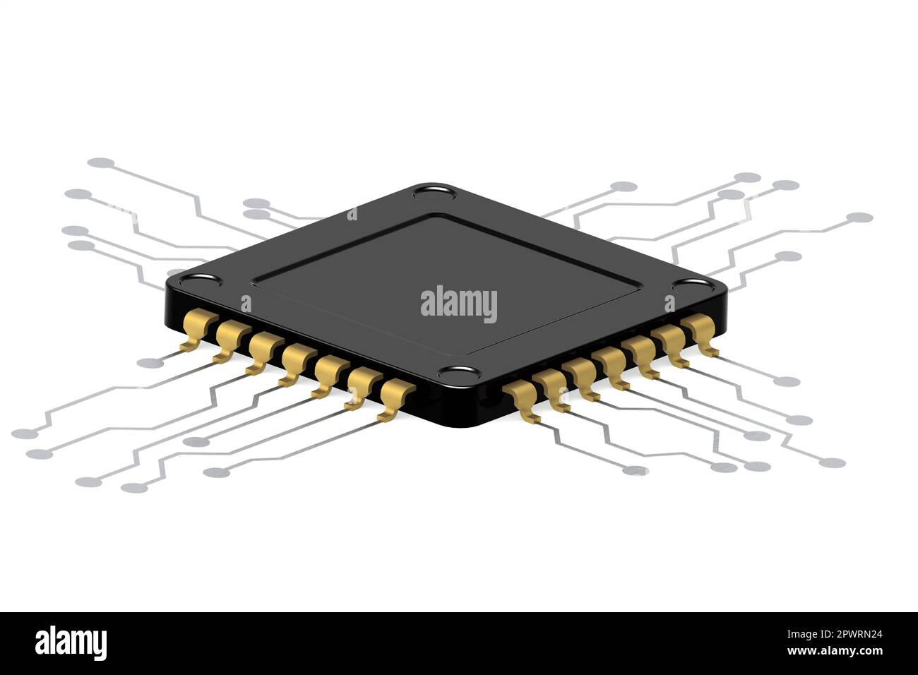 Black computer processor on white background, 3d rendering Stock Photo ...