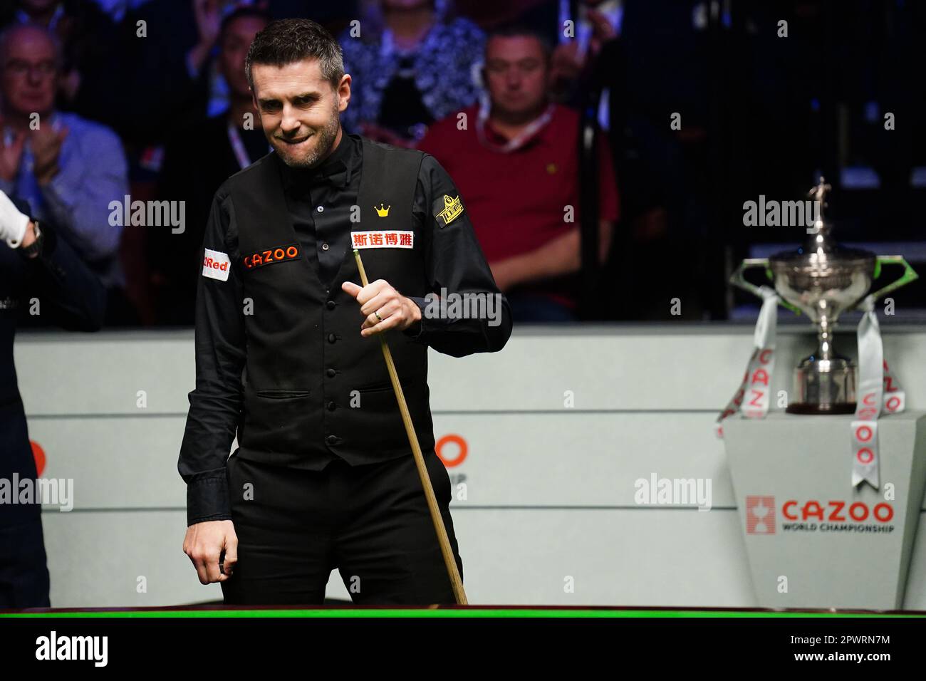 Mark Selby in action against Luca Brecel (not pictured) during the ...
