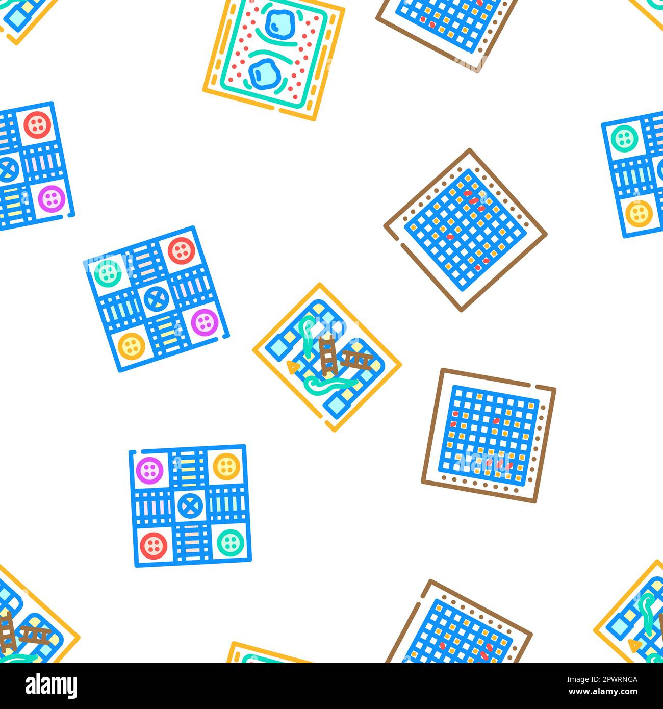 game board table play vector seamless pattern thin line illustration ...