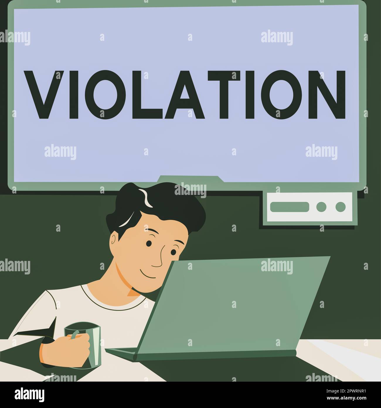 Sign displaying Violation, Internet Concept an infringement of ...