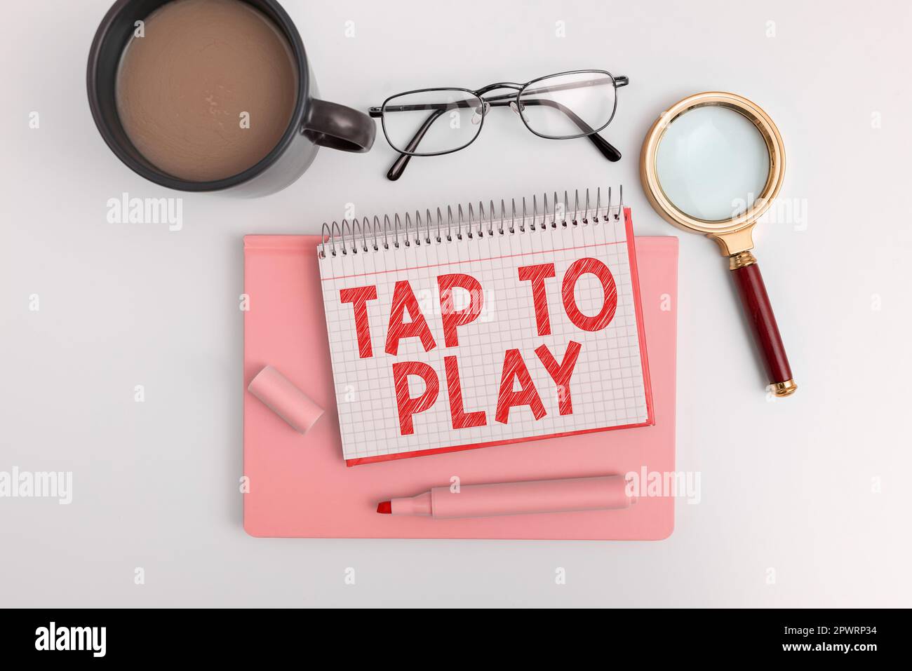 Writing displaying text Tap To Play, Concept meaning Touch the screen ...