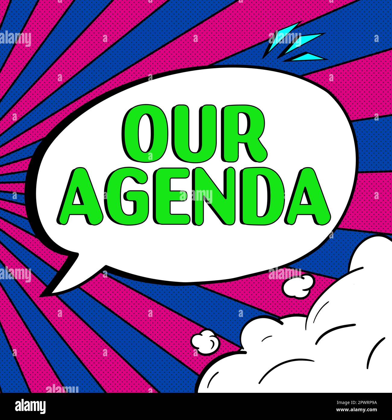 Handwriting text Our Agenda, Word Written on Personal schedule ...