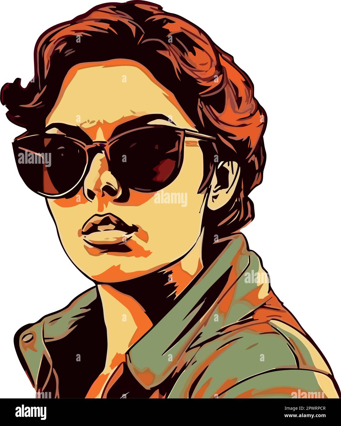 Portrait Fashionable Woman In Sunglasses Stock Vector Image And Art Alamy