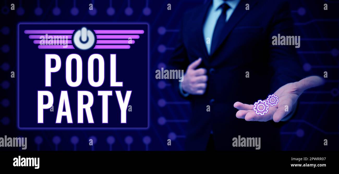 Text showing inspiration Pool Party, Word Written on celebration that ...