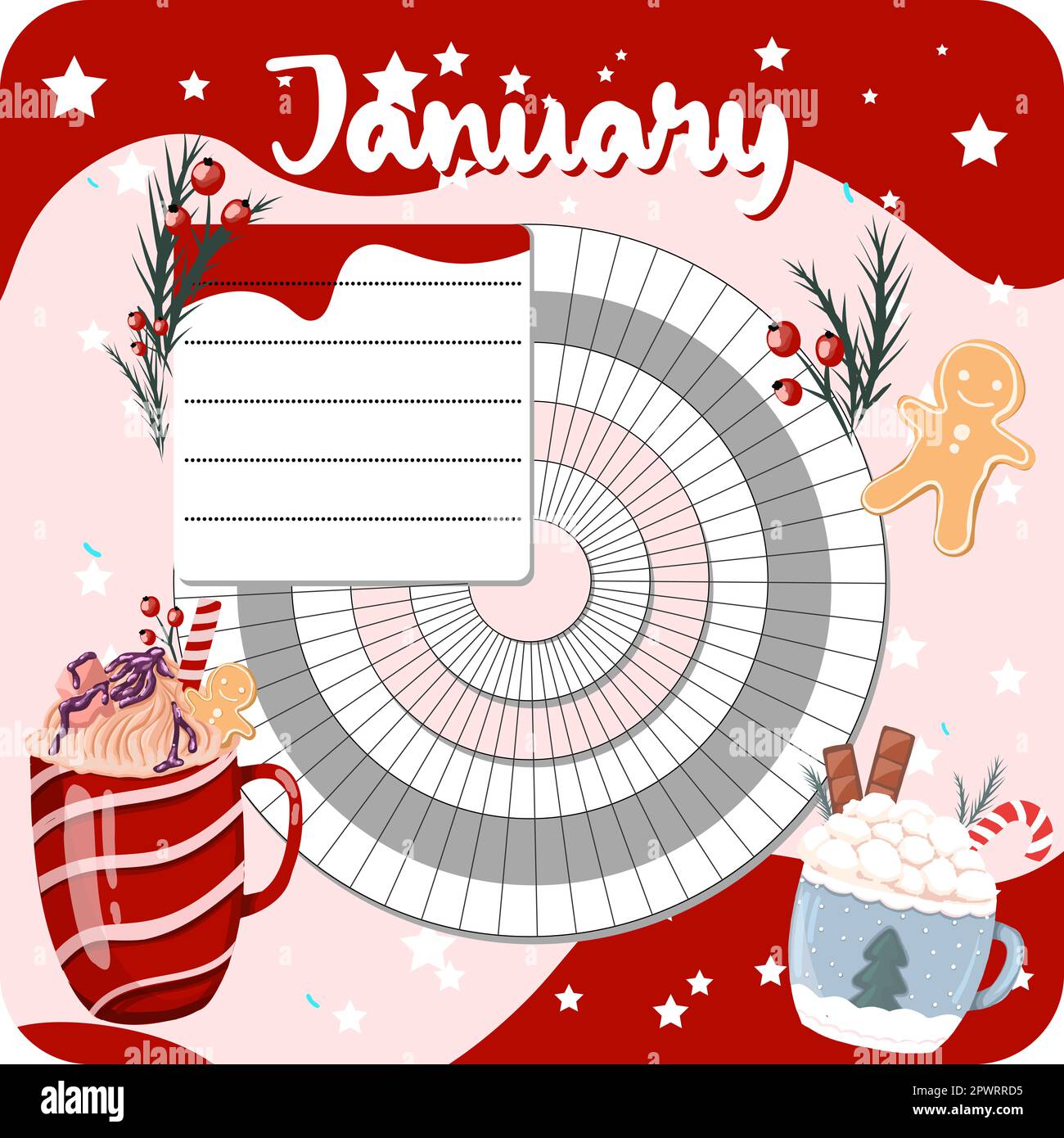 January monthly planner, weekly planner, habit tracker template and ...