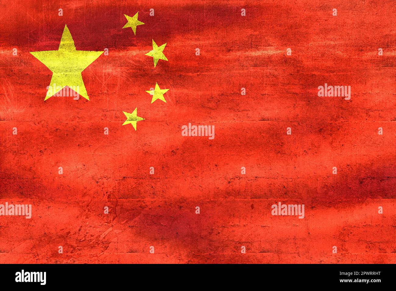 China flag - realistic waving fabric flag Stock Photo - Alamy