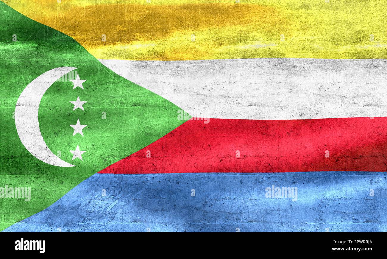Comoros flag - realistic waving fabric flag Stock Photo - Alamy