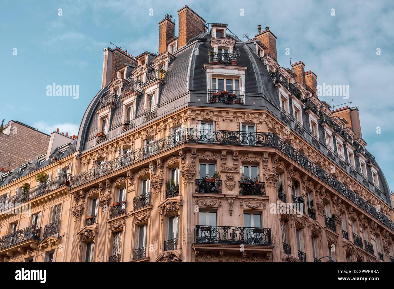 Detail from typical French architecture in Paris, France Stock Photo ...