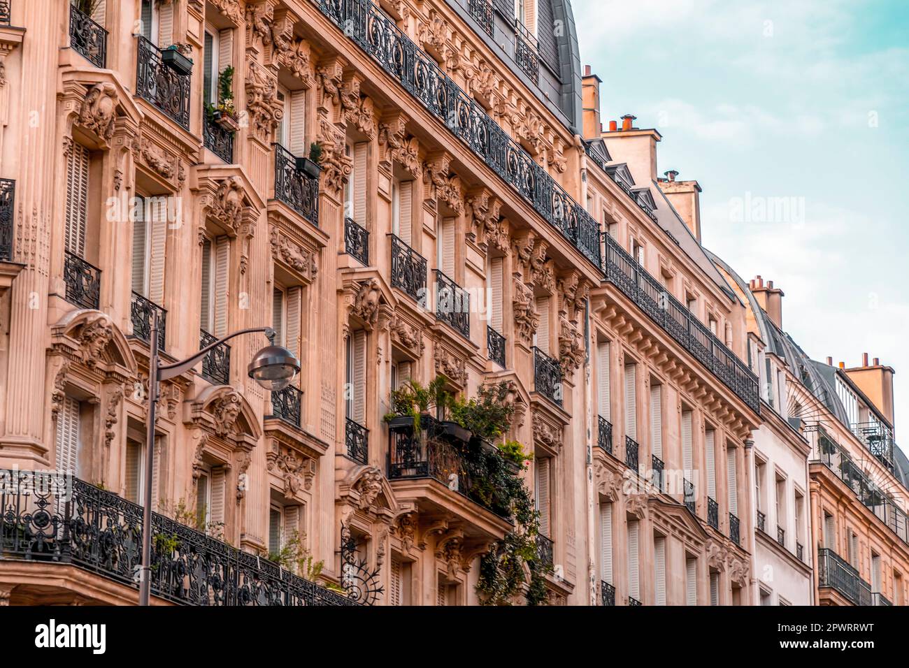Detail from typical French architecture in Paris, France Stock Photo ...